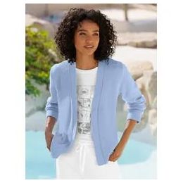 Cardigan Heine, Damen, Gr. 44, eisblau, 50% Baumwolle, 50% Polyacryl, unifarben, Strickjacken