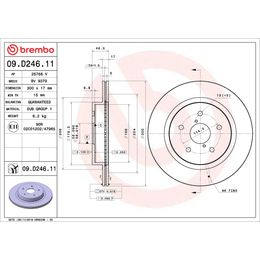 Brembo Bremsscheibe 09d24611 300mm 17mm f&uuml;r SUBARU