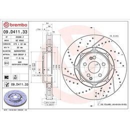 Brembo Bremsscheibe 09d41133 zweiteilig 370mm 32mm f&uuml;r MERCEDES-BENZ