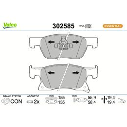 Valeo Bremsbelagsatz, Scheibenbremse 302585 Vorderachse f&uuml;r VAUXHALL OPEL