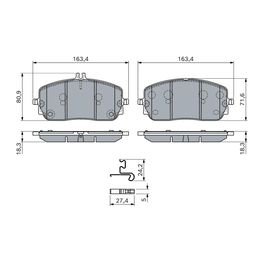 Bosch Bremsbelagsatz, Scheibenbremse 0986460282 f&uuml;r MERCEDES-BENZ