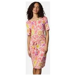 Sommerkleid Ragwear "Taggiana Print YOUMODO", Damen, Gr. S (36), Normalgr&ouml;&szlig;en, pink, Material: 95% Viskose, 5% Elasthan, tailliert knielang, Rundhals, &Auml;rmel ohne &Auml;rmelschlitz, Kleider Sommerkleid, Damen Midikleid mit Taillenband und Taschen