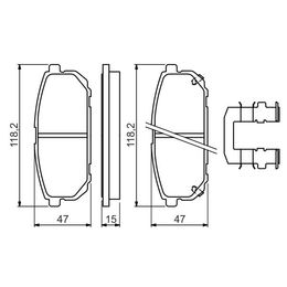 Bosch Bremsbelagsatz, Scheibenbremse 0986494590 f&uuml;r KIA