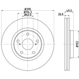 Hella Bremsscheibe 8dd355114281 295mm 26mm f&uuml;r TOYOTA