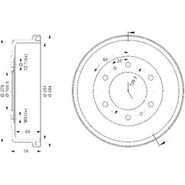 ATE Bremstrommel 24022540141 f&uuml;r Ford NISSAN