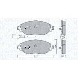 MAGNETI MARELLI Bremsbelagsatz, Scheibenbremse 363916060888 f&uuml;r Skoda VW Audi SEAT