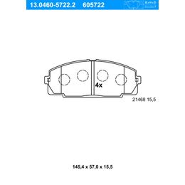 ATE Bremsbelagsatz, Scheibenbremse 13046057222 f&uuml;r TOYOTA