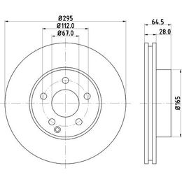 Hella Bremsscheibe 8dd355128781 295mm 28mm f&uuml;r Mercedes