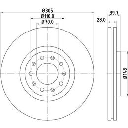 Hella Bremsscheibe 8dd355116631 305mm 28mm f&uuml;r ALFA ROMEO Fiat DODGE Chrysler
