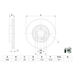 Bosch Bremsscheibe 0986479h74 bel&uuml;ftet 295mm 24mm f&uuml;r Mercedes