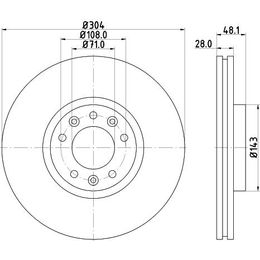 Hella Bremsscheibe 8dd355117331 304mm 28mm f&uuml;r Peugeot Vaughall Iveco Citro&euml;n TOYOTA (DF-PSA)