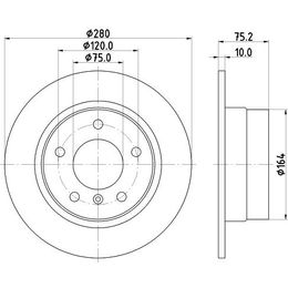 Hella Bremsscheibe 8dd355112641 280mm 10mm f&uuml;r BMW