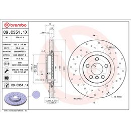 Brembo Bremsscheibe 09c3511x 330mm 24mm f&uuml;r BMW MINI ZINORO