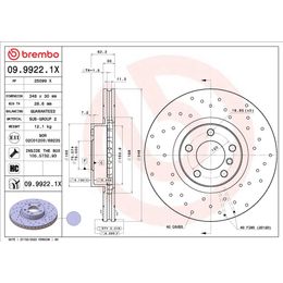 Brembo Bremsscheibe 0999221x 348mm 30mm f&uuml;r BMW