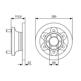 Bosch Bremsscheibe 0986479s95 voll 290mm 22mm f&uuml;r Iveco