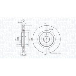 MAGNETI MARELLI Bremsscheibe 360406159901 Innenbel&uuml;ftet-Bel&uuml;ftung mit tropfenf&ouml;rmigen Fl&uuml;geln 330mm 28mm f&uuml;r CHRYSLER DODGE LANCIA FIAT VW RAM
