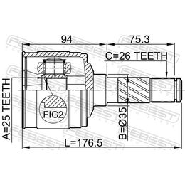 FEBEST Gelenksatz, Antriebswelle 0511b25rh Vorderachse rechts f&uuml;r FORD MAZDA