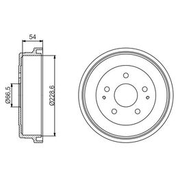 Bosch Bremstrommel 0986477230 Hinterachse f&uuml;r DAIHATSU PERODUA