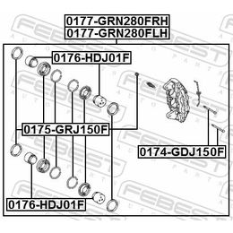 FEBEST Bremssattel 0177grn280flh Vorderachse links f&uuml;r TOYOTA