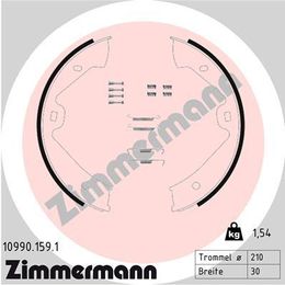 Zimmermann Bremsbackensatz, Feststellbremse 109901591 Hinterachse f&uuml;r PORSCHE VAG