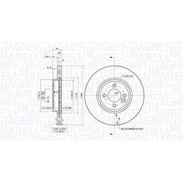 MAGNETI MARELLI Bremsscheibe 360406123801 Innenbel&uuml;ftet-Bel&uuml;ftung mit tropfenf&ouml;rmigen Fl&uuml;geln 294mm 22mm f&uuml;r MINI