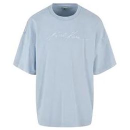 T-Shirt Karl Kani "Karl Kani KM242-048-3 Autograph Washed Boxy Tee", Damen, Gr. M, lightblau, 100% Baumwolle, bedruckt, oversize, Rundhals, Shirts T-Shirt