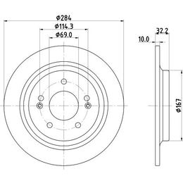 Hella Bremsscheibe 8dd355132921 284mm 10mm f&uuml;r HYUNDAI