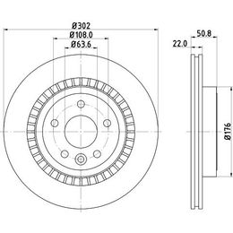 Hella Bremsscheibe 8dd355129151 302mm 22mm f&uuml;r Volvo ASIA