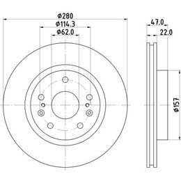 Hella Bremsscheibe 8dd355120521 280mm 22mm f&uuml;r Suzuki (CHANGAN)