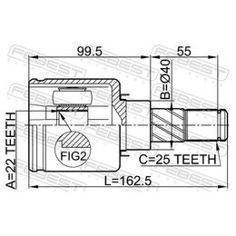 FEBEST Gelenksatz, Antriebswelle 0211b10atrh Vorderachse rechts f&uuml;r SAMSUNG NISSAN