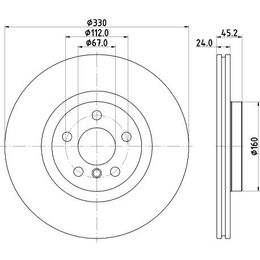 Hella Bremsscheibe 8dd355122641 330mm 24mm f&uuml;r BMW MINI