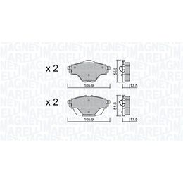 MAGNETI MARELLI Bremsbelagsatz, Scheibenbremse 363916060899 f&uuml;r Vaughall Peugeot