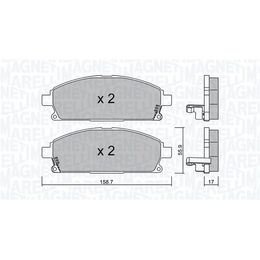 MAGNETI MARELLI Bremsbelagsatz, Scheibenbremse 363916061149 f&uuml;r NISSAN