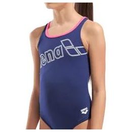 Badeanzug arena "GIRL'S arena LOGO SWIMSUIT SWIM PRO", M&auml;dchen, Gr. 128 (122), N-Gr, navy, shocking pink, Obermaterial: 100% Polyester, Badeanz&uuml;ge Badeanzug, chlorresistent, schnelltrocknend, mit UV-Schutz, f&uuml;r Kinder