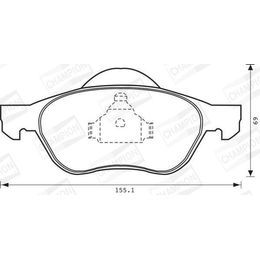 Champion Bremsbelagsatz, Scheibenbremse 573017ch f&uuml;r RENAULT