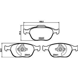 Hella Bremsbelagsatz, Scheibenbremse 8db355009561 f&uuml;r Ford Volvo