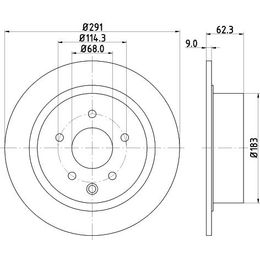 Hella Bremsscheibe 8dd355122421 291mm 9mm f&uuml;r SAMSUNG NISSAN (DFAC)