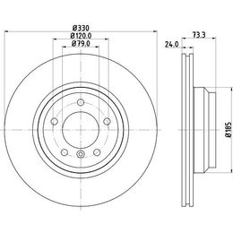 Hella Bremsscheibe 8dd355128431 330mm 24mm f&uuml;r BMW (BRILLIANCE)