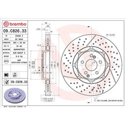 Brembo Bremsscheibe 09c82633 360mm 26mm f&uuml;r MERCEDES-BENZ