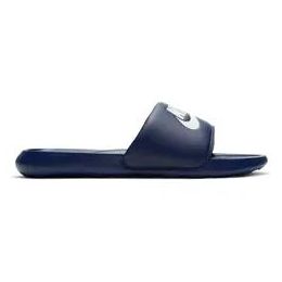 Badesandale Nike SPORTSWEAR "VICTORI ONE SLIDE", Herren, Gr. 47,5, blau (navy), Synthetik, kontrastfarbene Details, unifarben, Schuhe Schlappen Badelatschen Pantolette, Badelatschen