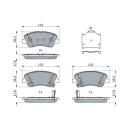 Bosch Bremsbelagsatz, Scheibenbremse 0986424952 f&uuml;r KIA