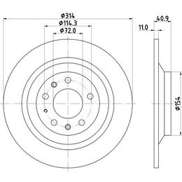 Hella Bremsscheibe 8dd355114501 314mm 11mm f&uuml;r MAZDA