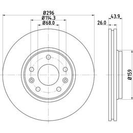 Hella Bremsscheibe 8dd355116161 296mm 26mm f&uuml;r RENAULT SAMSUNG