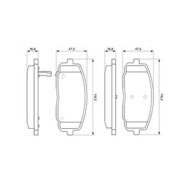 Bosch Bremsbelagsatz, Scheibenbremse 0986494064 f&uuml;r KIA HYUNDAI
