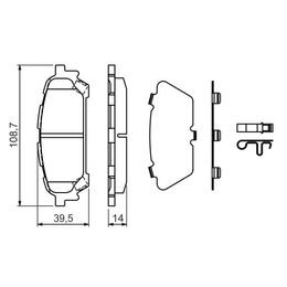 Bosch Bremsbelagsatz, Scheibenbremse 0986494232 f&uuml;r Subaru