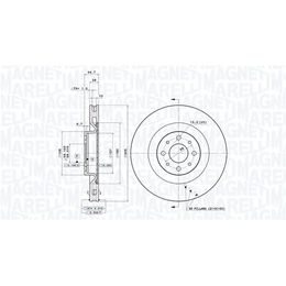 MAGNETI MARELLI Bremsscheibe 360406071800 innenbel&uuml;ftet-Bel&uuml;ftung mit tropfenf&ouml;rmigen Fl&uuml;geln 305mm 28mm f&uuml;r LANCIA