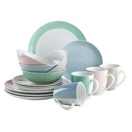 M&auml;ser Kombiservice M&Auml;SER "KITCHEN TIME II, Geschirr-Set, Porzellan", blau, gr&uuml;n, rosa, beige, 16 Stk., Porzellan, Geschirr-Sets, Kombiservice