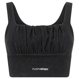 Lauftop Plein Sport "Top Denim Touch PS", Damen, Gr. L, 02, schwarz, Obermaterial: 93% Baumwolle, 7% Elasthan, Tops