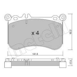 METELLI Bremsbelagsatz, Scheibenbremse 2211330 f&uuml;r Mercedes