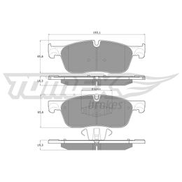 TOMEX BRAKES Bremsbelagsatz, Scheibenbremse tx1815 Vorderachse f&uuml;r JAGUAR TOYOTA LAND ROVER
